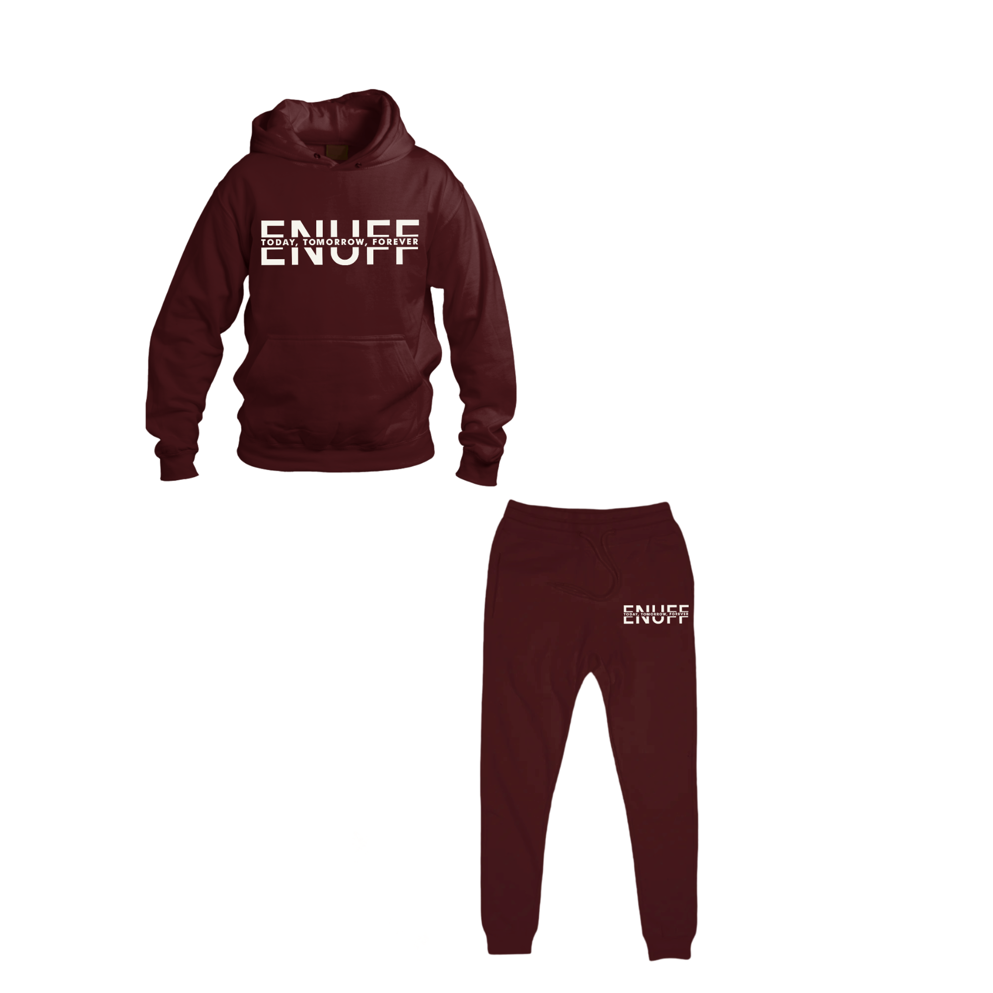ENUFF - MAROON/WHITE JOGGER (ADULTS) – ENUFF Brand